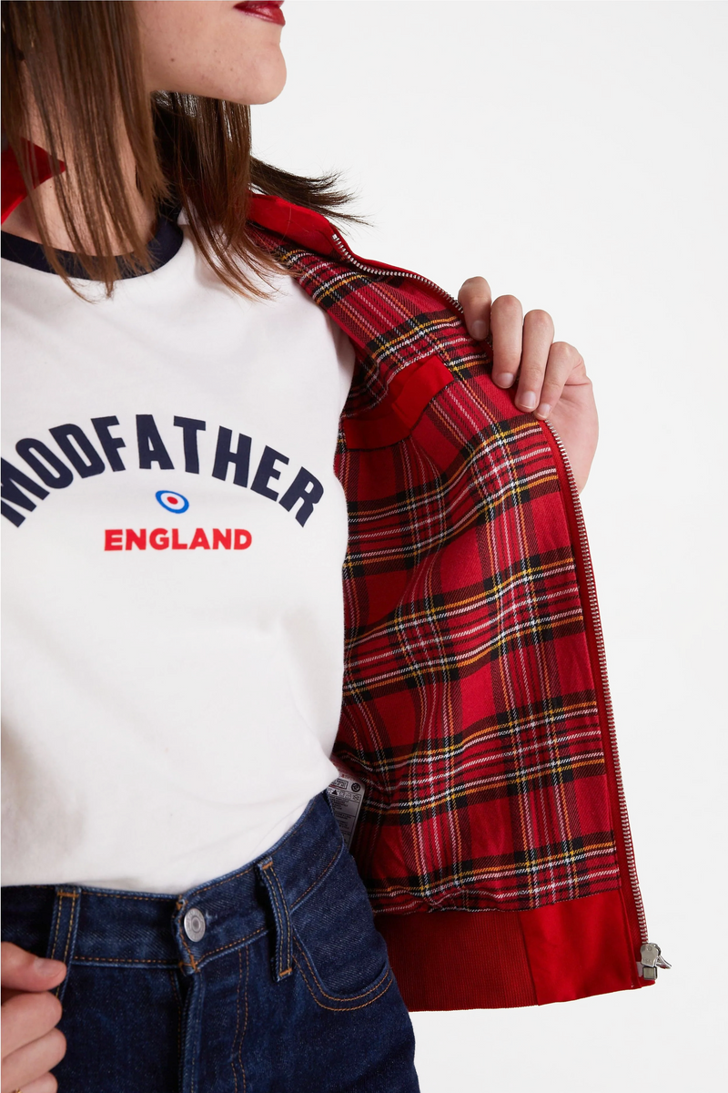 Women's Cherry Red - Harrington Jacket – The Modfather Clothing Company