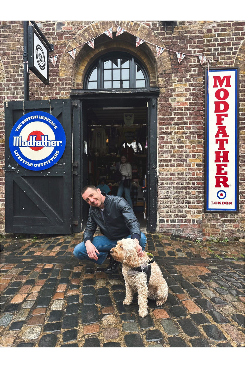 Modfather Clothing - Women's Dark Navy Leather - Harrington Jacket ...