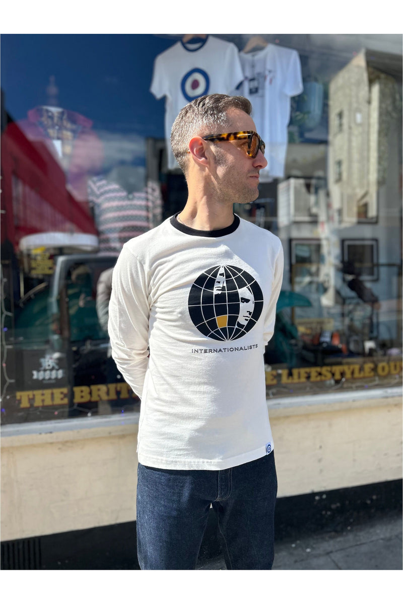 Modfather Clothing - Internationalists Ecru Long Sleeve MF2539 - T-shi ...