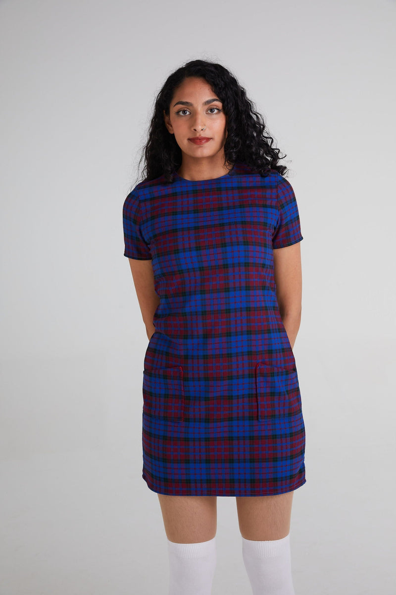 Modfather Clothing - Made in England 'The Nancy' Blue / Maroon - Dress ...