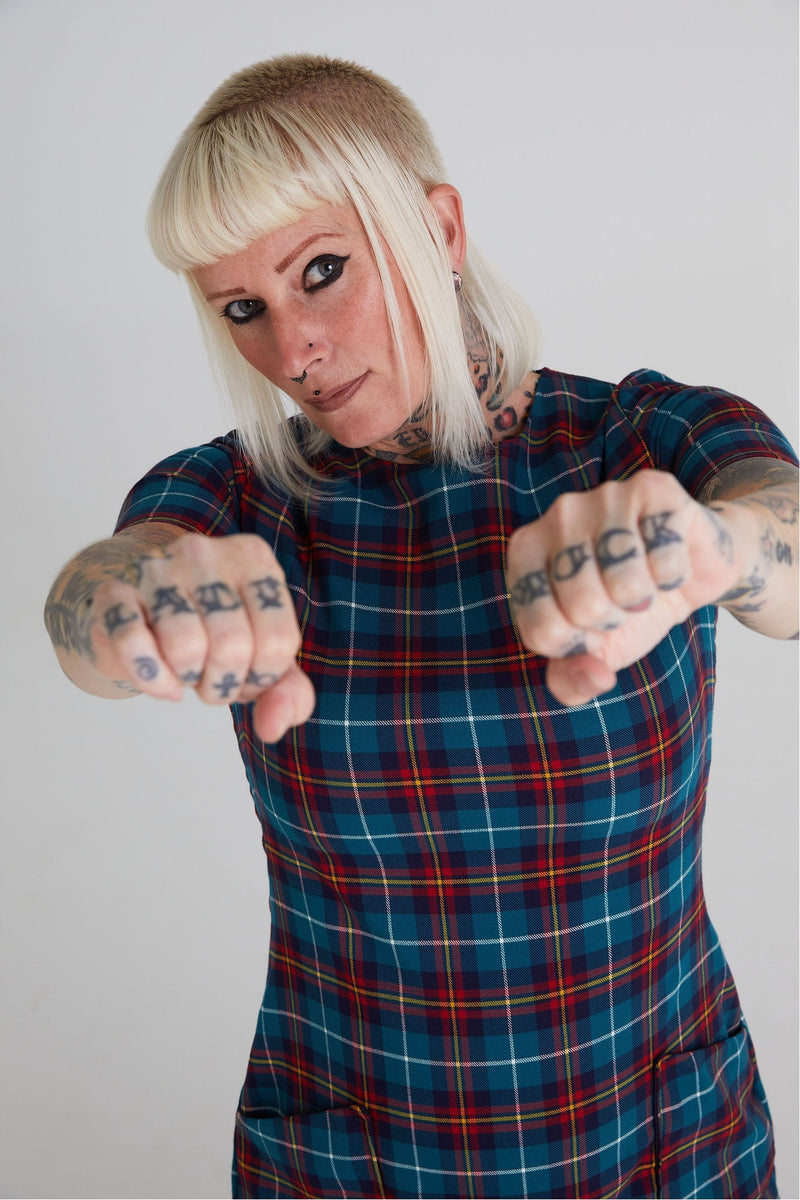 Modfather Clothing - Made in England 'The Vivienne' Green / Red - Dres ...