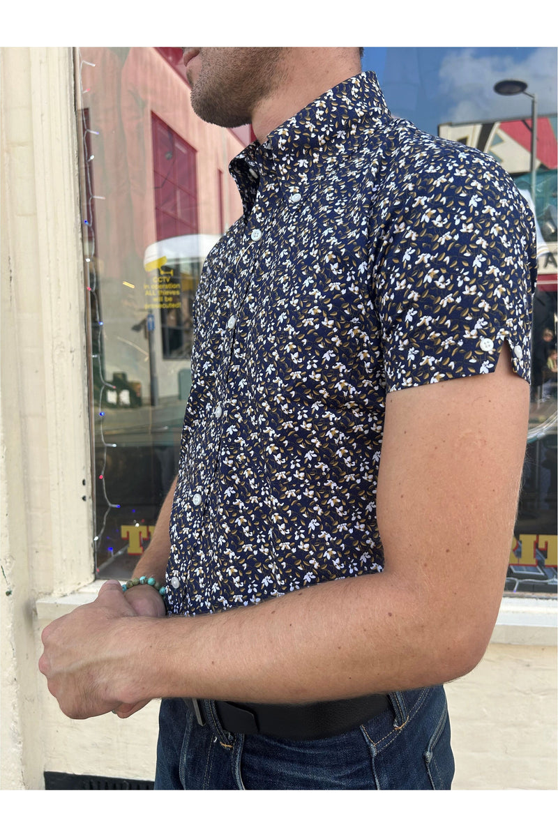 Mr Bridger - Men's 'The Dylan' Blue Floral S/S - Shirt – The Modfather ...